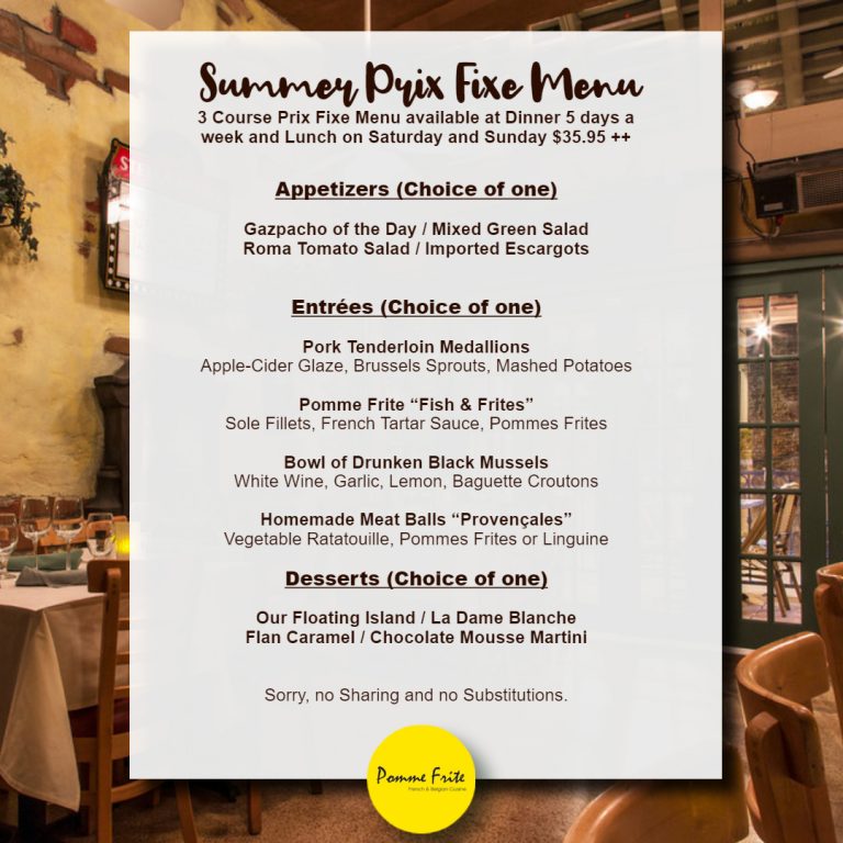 Summer Menu Palm Springs, Pomme-Frite